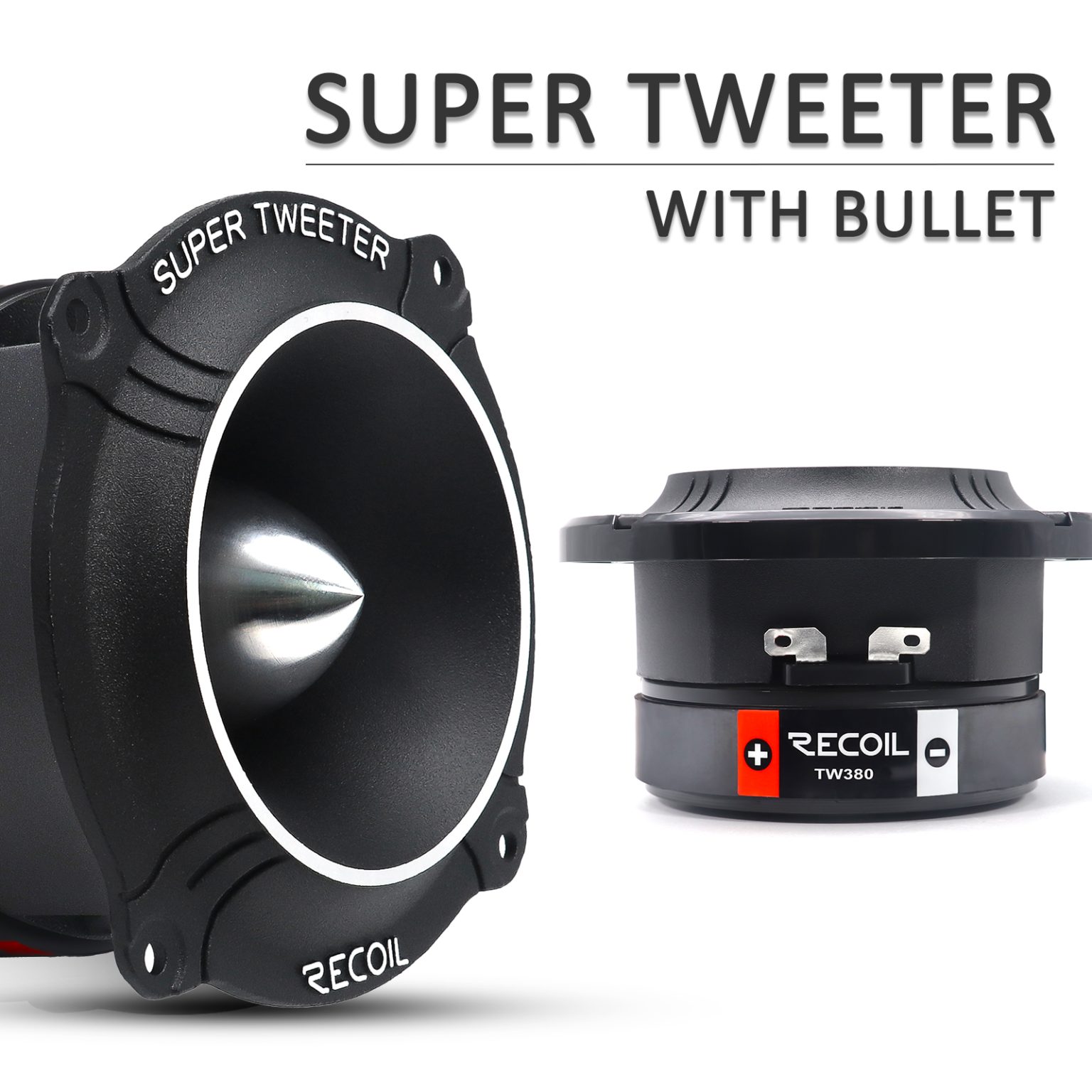 TW250 High Compression Bullet Super Tweeters, 1-Inch High-Temperature ...